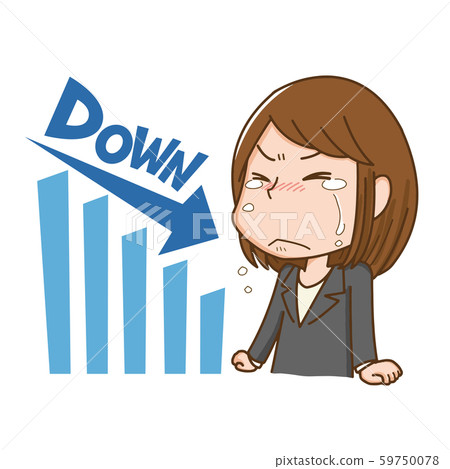 A woman who grieves when her grades go down - Stock Illustration ...