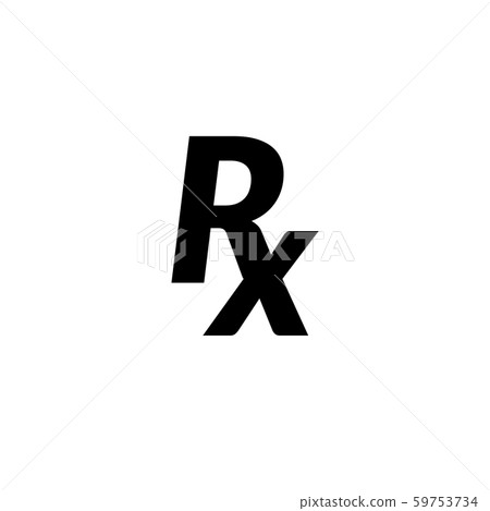 Rx prescription medical symbol isolated on a white - Stock Illustration ...