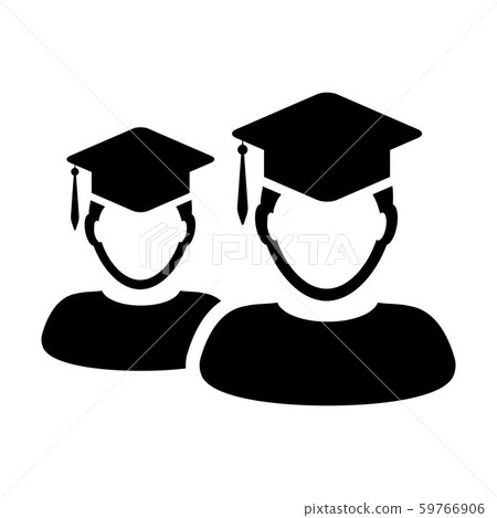School icon vector male group of students person - Stock Illustration ...