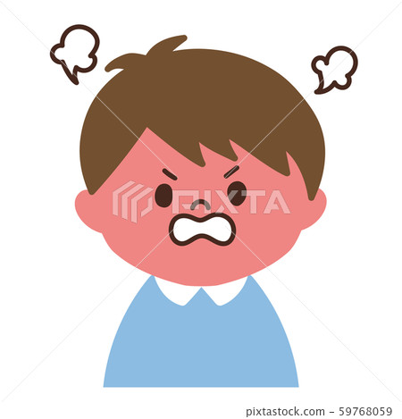 Little boy (angry face) - Stock Illustration [59768059] - PIXTA