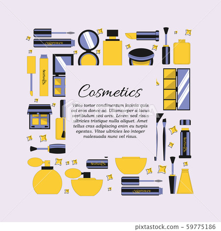 Vector flat cosmetics and beauty card concept.... - Stock Illustration ...