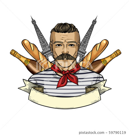 Hand drawn sketch french man - Stock Illustration [59790119] - PIXTA