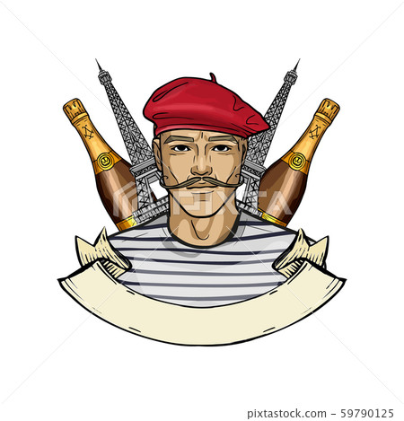 Hand drawn sketch french man - Stock Illustration [59790125] - PIXTA