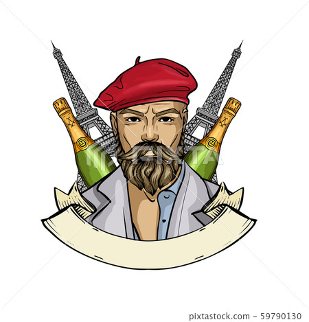Hand drawn sketch french man - Stock Illustration [59790130] - PIXTA