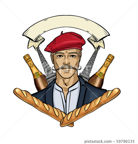 Hand drawn sketch french man - Stock Illustration [59790135] - PIXTA
