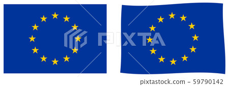 European Union (EU) flag. Simple and slightly - Stock Illustration ...