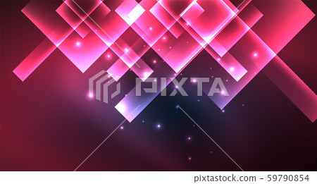 Neon glowing techno square rectangle lines,... - Stock Illustration ...