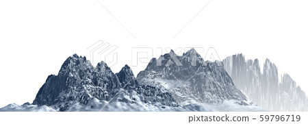Snowy mountains Isolate on white background 3d... - Stock Illustration ...
