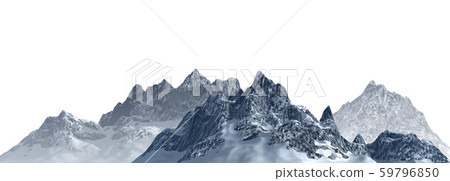Snowy mountains Isolate on white background 3d... - Stock Illustration ...