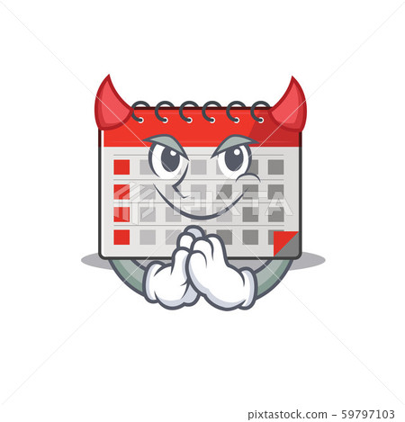 Calendar cartoon with in mascot shape devil - Stock Illustration ...