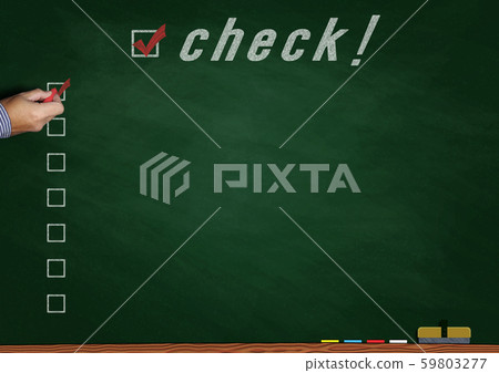 Check box drawn on blackboard - Stock Illustration [59803277] - PIXTA