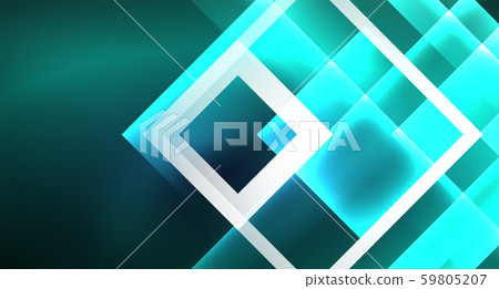 Neon glowing techno square rectangle lines,... - Stock Illustration ...