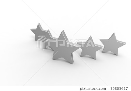 Five silver stars isolated on white background.... - Stock Illustration ...