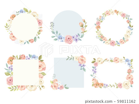 Rose frame illustration set - Stock Illustration [59811162] - PIXTA