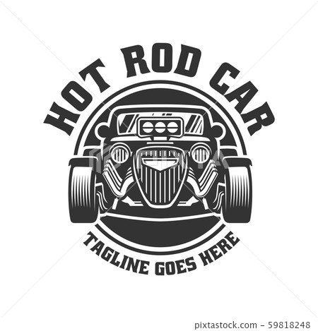 Hot Rod car logo, HotRod vector emblem, Vector Hot - Stock Illustration ...