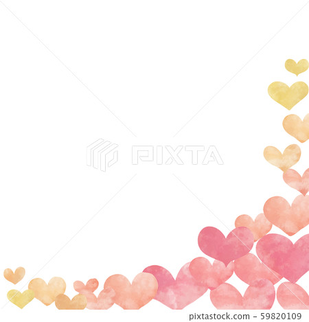 Watercolor heart frame - Stock Illustration [59820109] - PIXTA