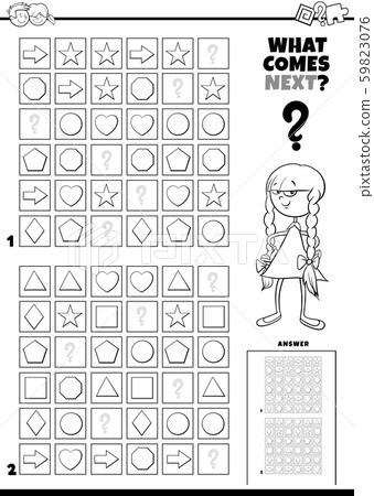 fill the pattern game for kids coloring book - Stock Illustration ...