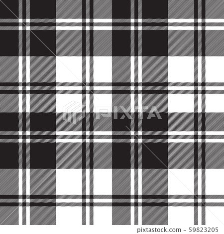 Traditional check fabric texture black white - Stock Illustration ...