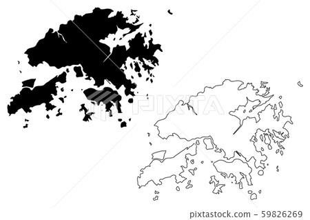 Hong Kong map vector - Stock Illustration [59826269] - PIXTA