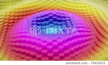 Colorful Hexagonal Array Field - 3D Render - Stock Illustration ...