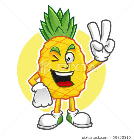 Vector pineapple character design or pineapple - Stock Illustration ...