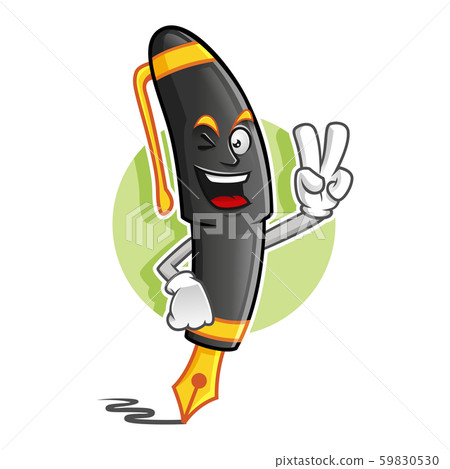 Vector pen character design or pen mascot, perfect - Stock Illustration ...