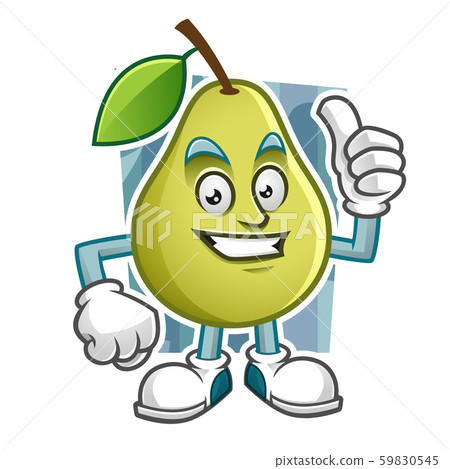 Vector pear character design or pear mascot, - Stock Illustration ...