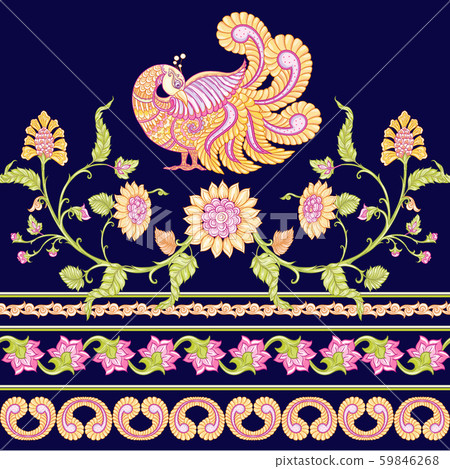 Seamless Indian floral ethnic pattern - Stock Illustration [59846268 ...