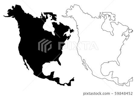 North America map vector - Stock Illustration [59848452] - PIXTA