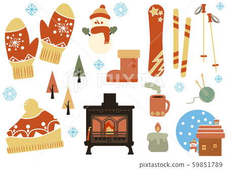 Winter item illustration material set - Stock Illustration [59851789 ...