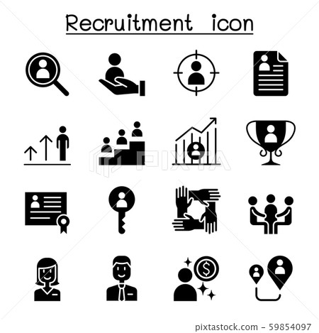 Recruitment & Job icon set vector illustration - Stock Illustration ...
