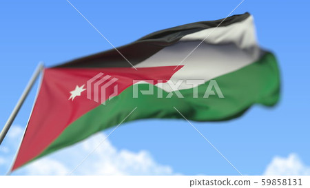 Flying national flag of Jordan, low angle view.... - Stock Illustration ...
