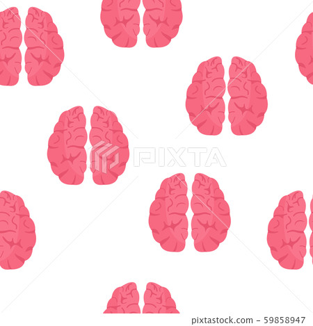 Seamless Pattern with Pink Brains isolated on... - Stock Illustration ...