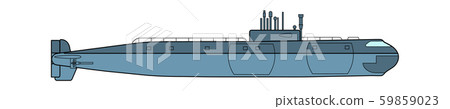 Detailed Submarine. Side view. Warship in flat.... - Stock Illustration ...