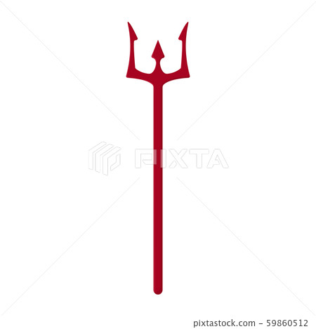 Red trident isolated on white background.... - Stock Illustration ...