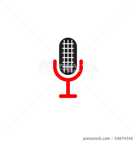 Mic icon logo design vector template - Stock Illustration [59874348 ...