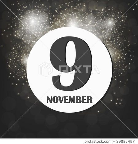 November 9, calendar day. Illustration.-插圖素材 [59885497] - PIXTA圖庫