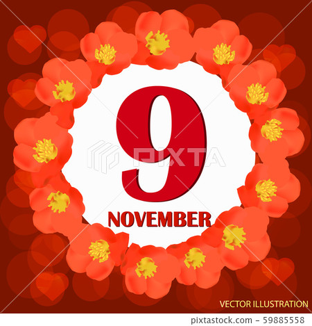 November 9 icon. For planning important day.... - Stock Illustration ...