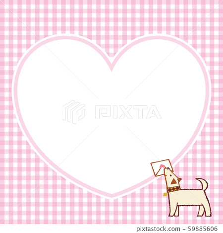 Heart Photo Frame_Check_Pink - Stock Illustration [59885606] - PIXTA