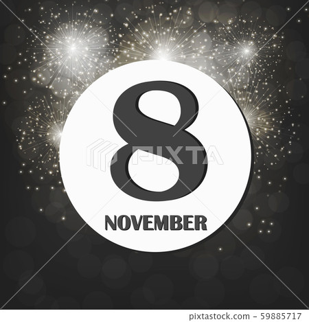 November 8, calendar day. Illustration. - Stock Illustration [59885717 ...
