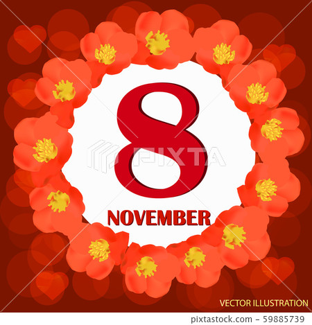 November 8 icon. For planning important day.... - Stock Illustration ...