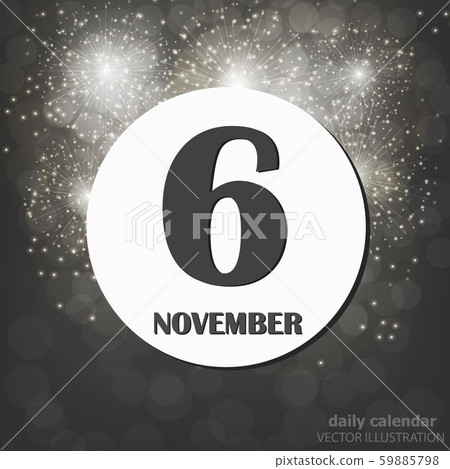 November 6, calendar day. Vector illustration. - Stock Illustration ...
