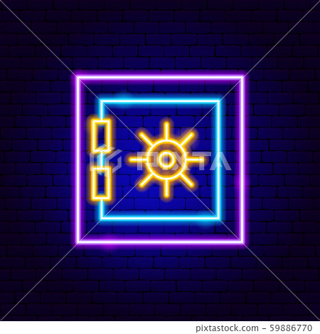 Banking Safe Neon Sign - Stock Illustration [59886770] - PIXTA