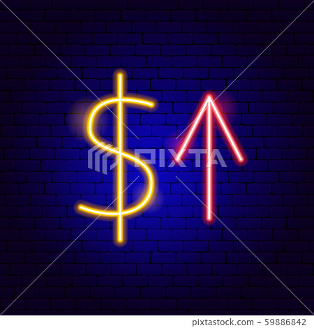 Dollar Up Neon Sign - Stock Illustration [59886842] - PIXTA