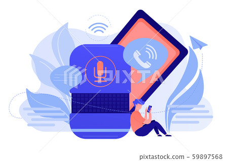 Hands-free phone calling concept vector... - Stock Illustration ...