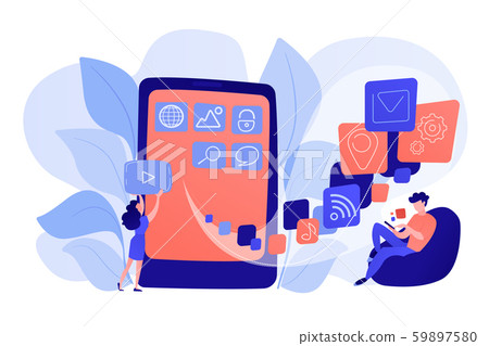 Mobile application development vector illustration - Stock Illustration ...