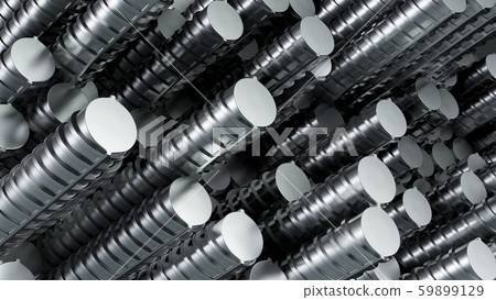 Stainless steel rods in rows. Randomly located - Stock Illustration ...