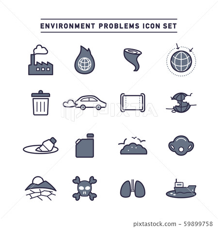 environmental issue, environmental problem, icon - Stock Illustration ...
