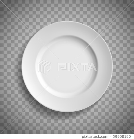 White empty ceramic plate. Top view template - Stock Illustration ...