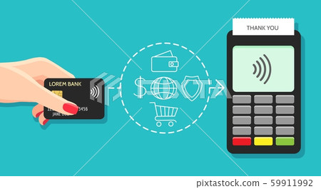 Store nfc payments machine - Stock Illustration [59911992] - PIXTA